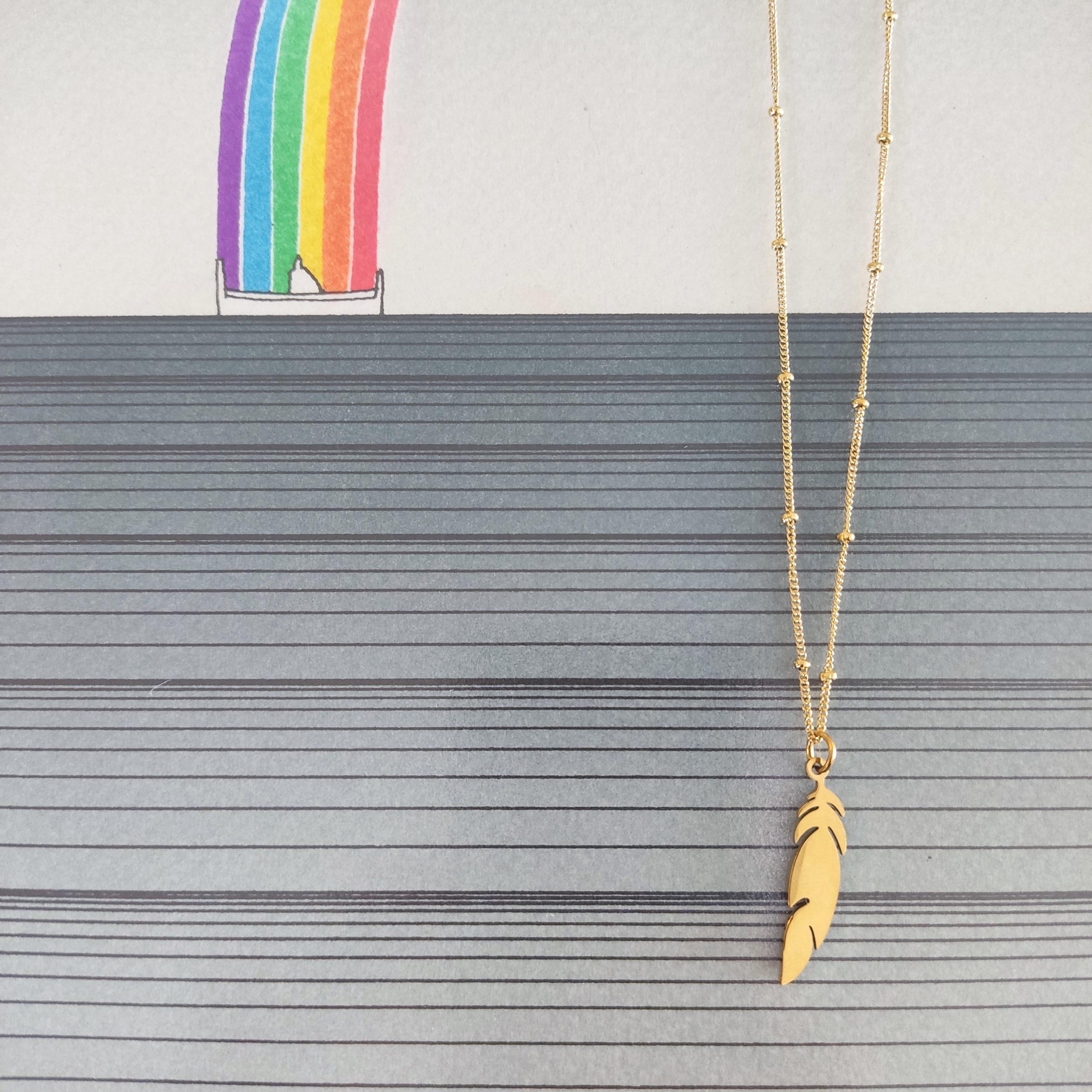 Feather Chain Necklace - Ole Macrame